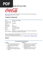 Coca Cola Strategic Plan | PDF | Coca Cola | Pepsi Co