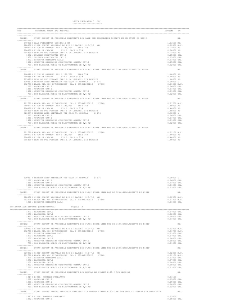Norme Deviz - CG - Pardoseli | PDF