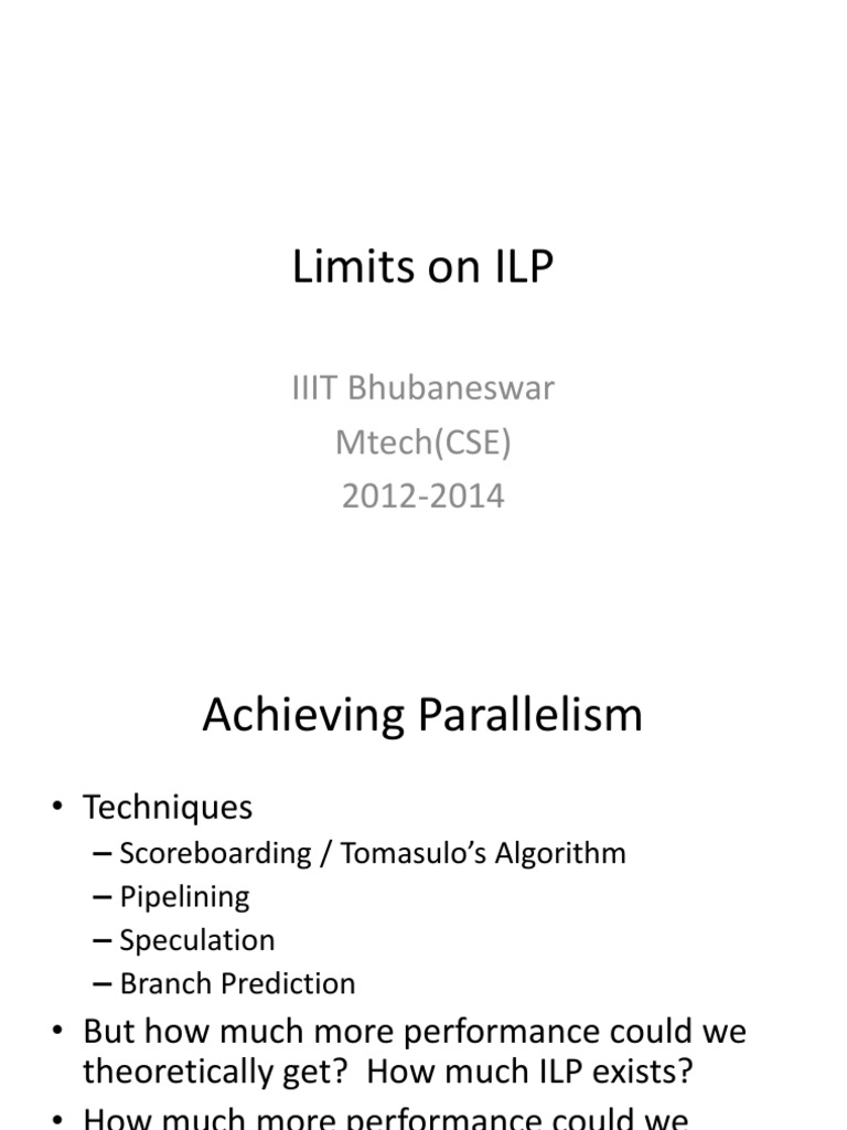 ILP Limitations | PDF | Instruction Set | Central Processing Unit