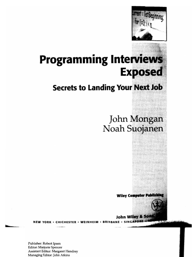 Programming Interviews Exposed | PDF