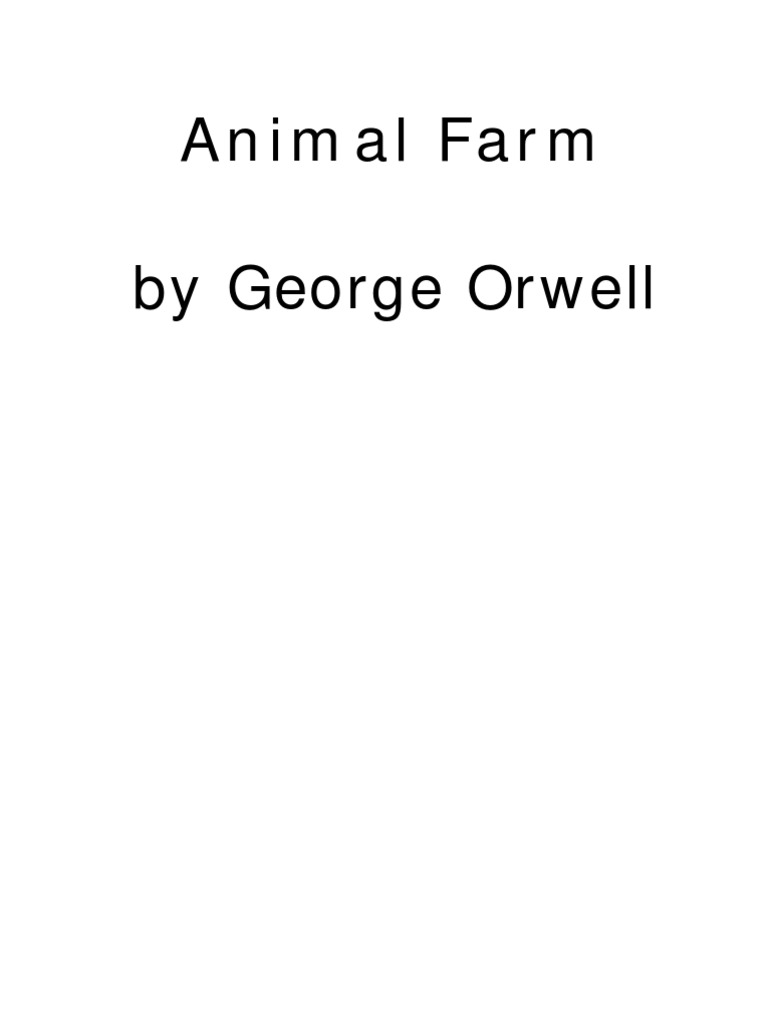 Animal Farm: Chapter 1 Summary | PDF
