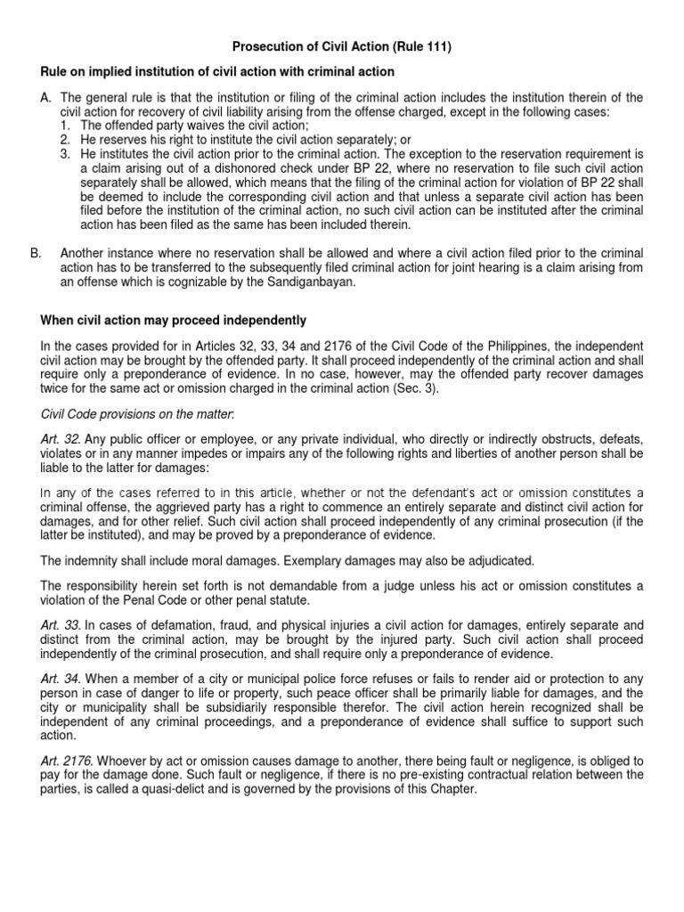 Prosecution of Civil Action | Download Free PDF | Negligence | Lawsuit