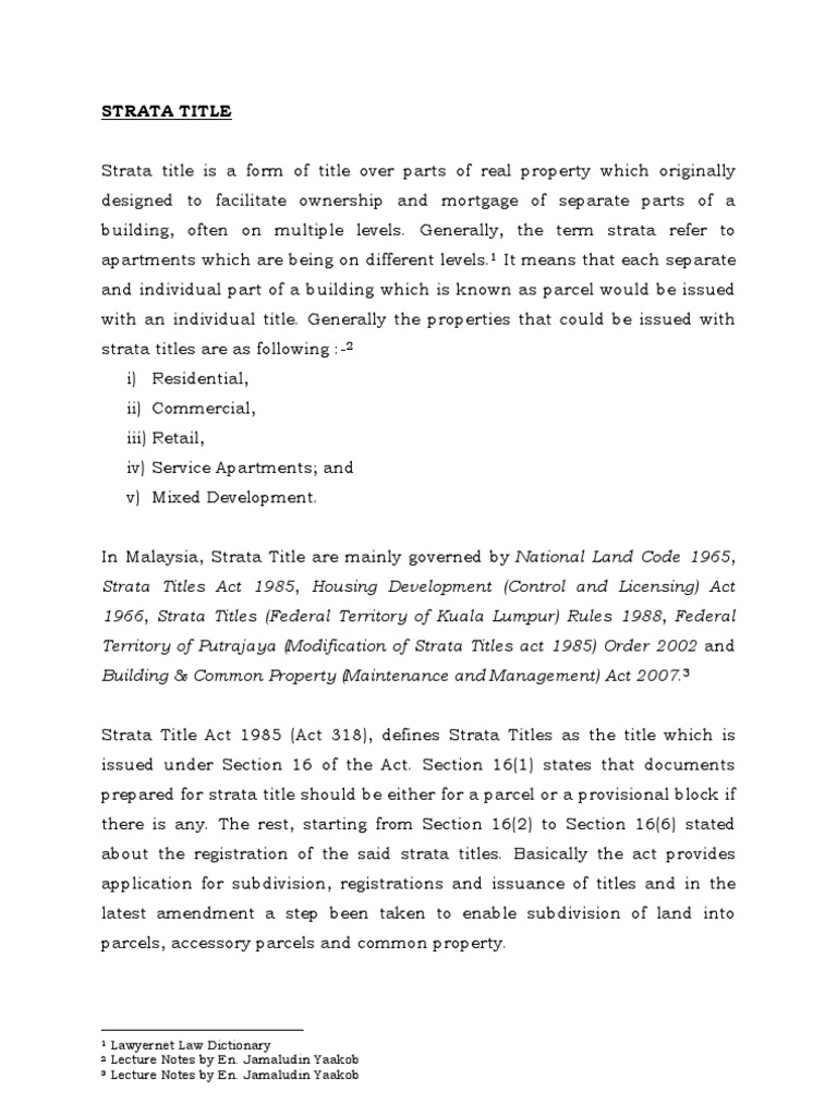 Strata Title | PDF | Land Lot | Surveying