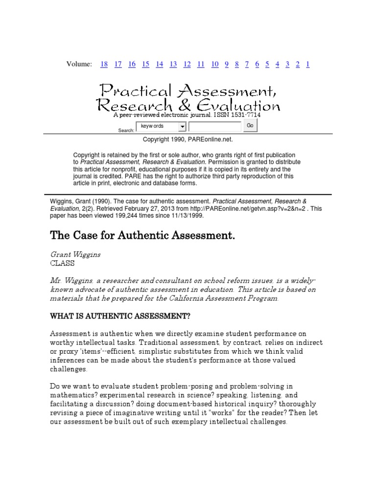 Authentic Assessment | PDF | Educational Assessment | Test (Assessment)