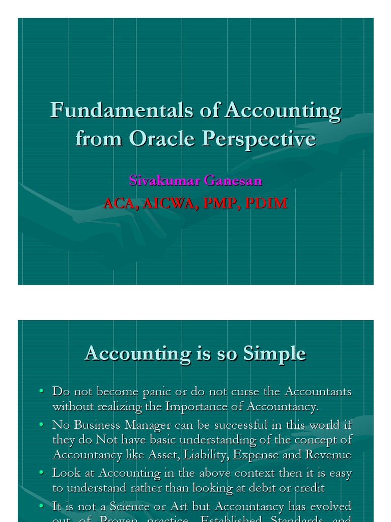 Accounting Basics from Oracle's Viewpoint | PDF