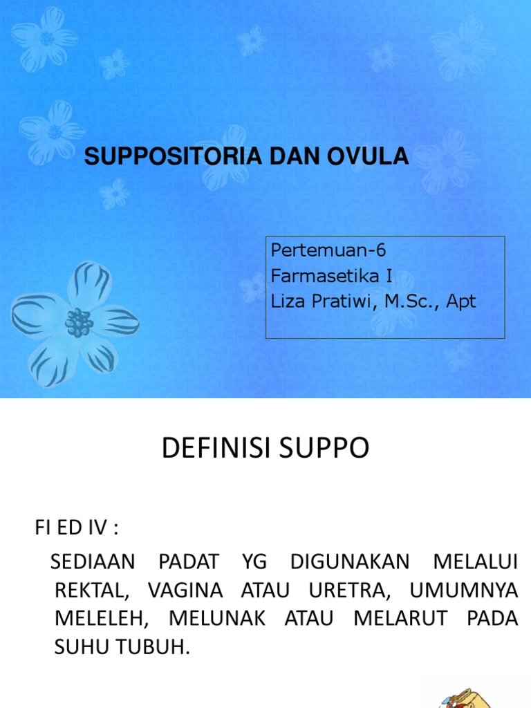 P-6 Suppositoria Dan Ovula | PDF