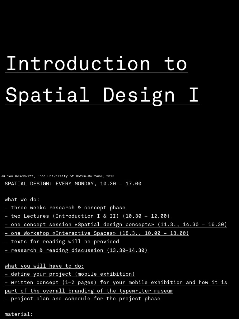 Introduction To Spatial Design I | PDF | Leisure