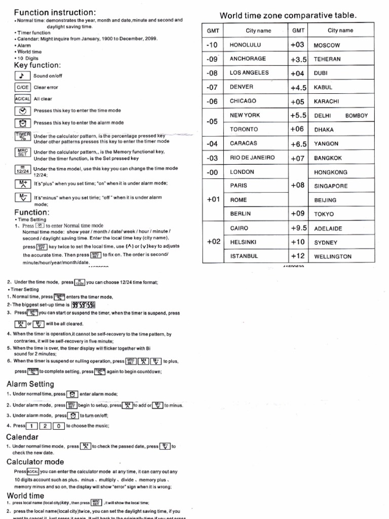 World Time and Calculator Instructions | PDF | Administrative ...
