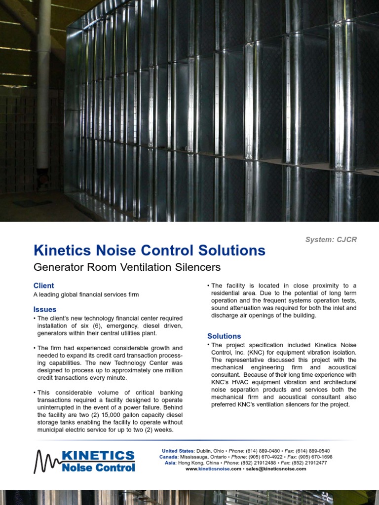 Generator Room Ventilation Silencers | PDF | Ventilation (Architecture ...