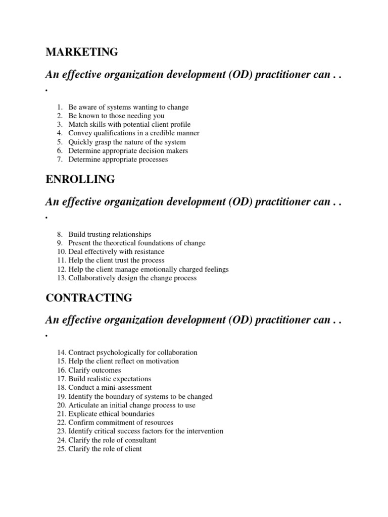 Competencies For OD Practitioner | PDF | Organization Development ...