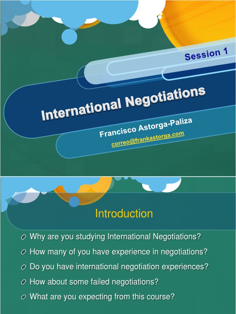 Understanding International Negotiations: An Introduction to Key Concepts, Cultural Factors, and ...