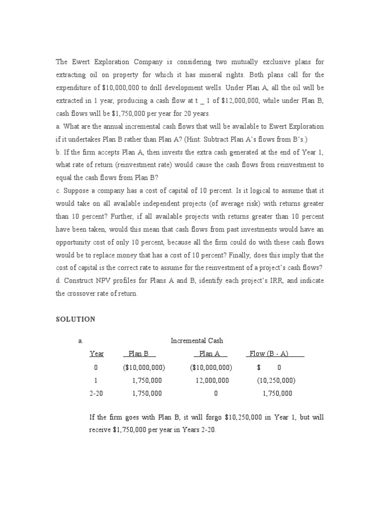 The Ewert | PDF | Internal Rate Of Return | Cost Of Capital