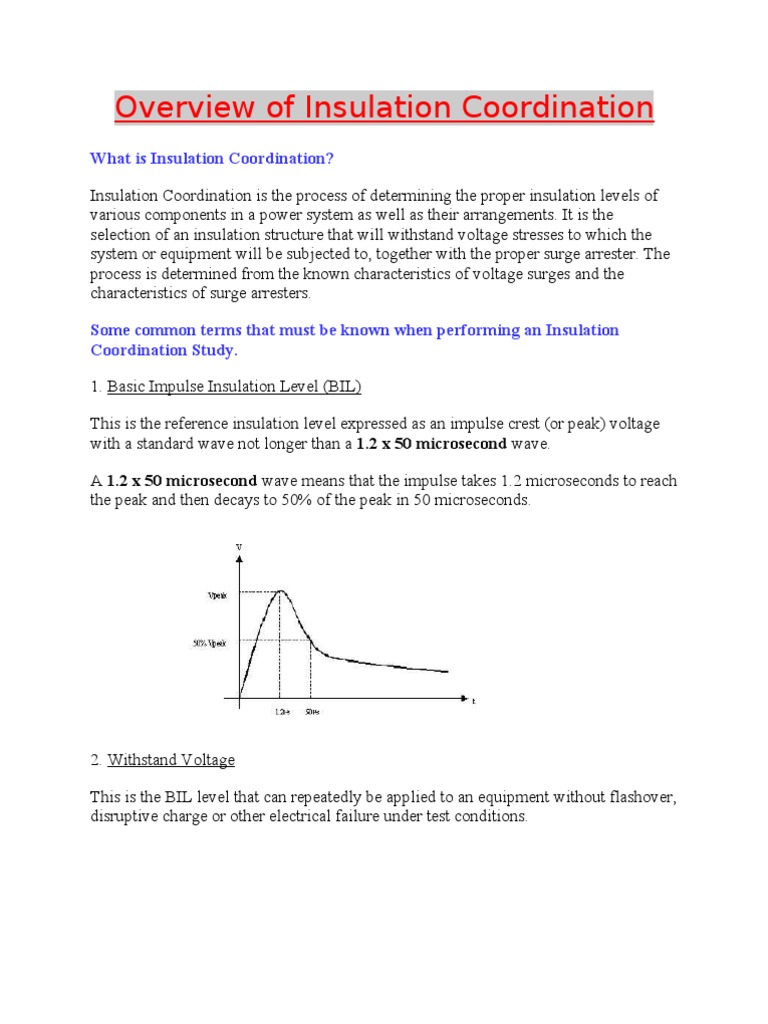 Insulation Coordination Study Overview | PDF | Insulator (Electricity ...