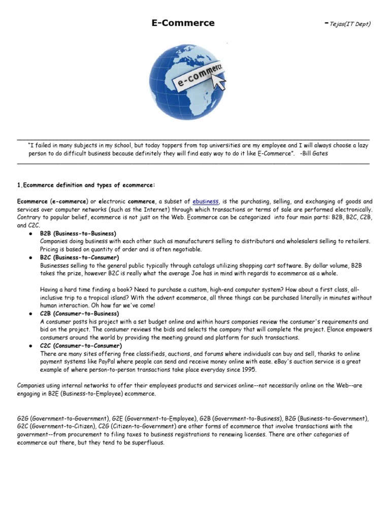 Chapter 3. E-Commerce | PDF | Electronic Data Interchange | E Commerce