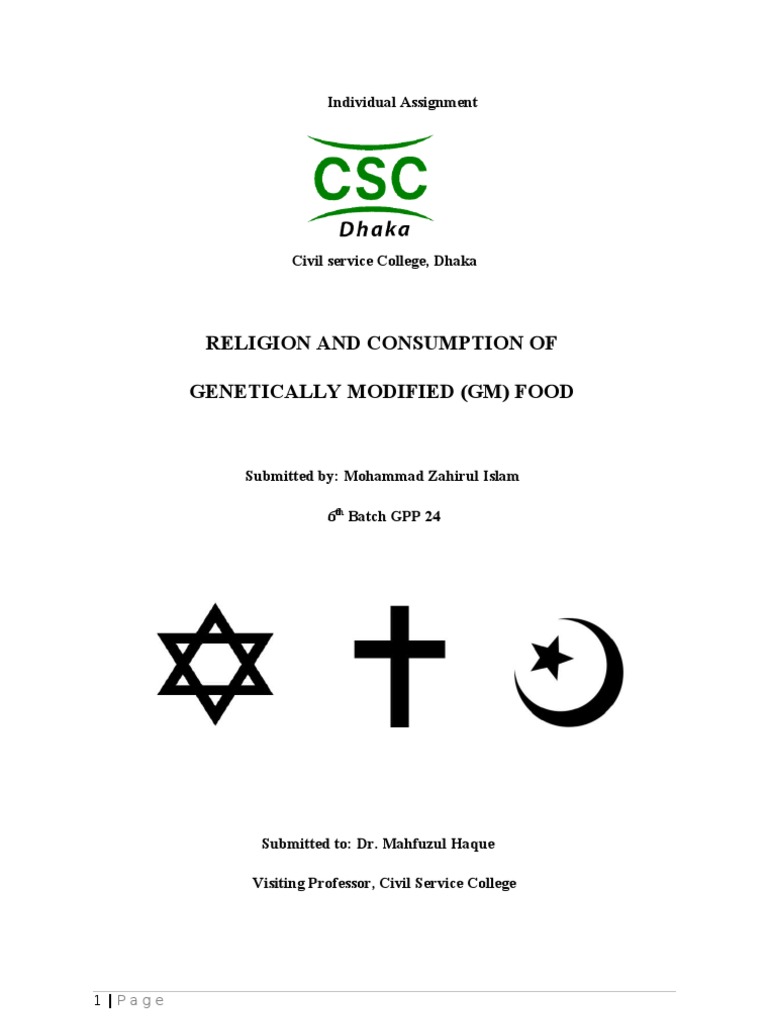 Final Assignment GM Food | PDF | Eucharist | Genetically Modified Food