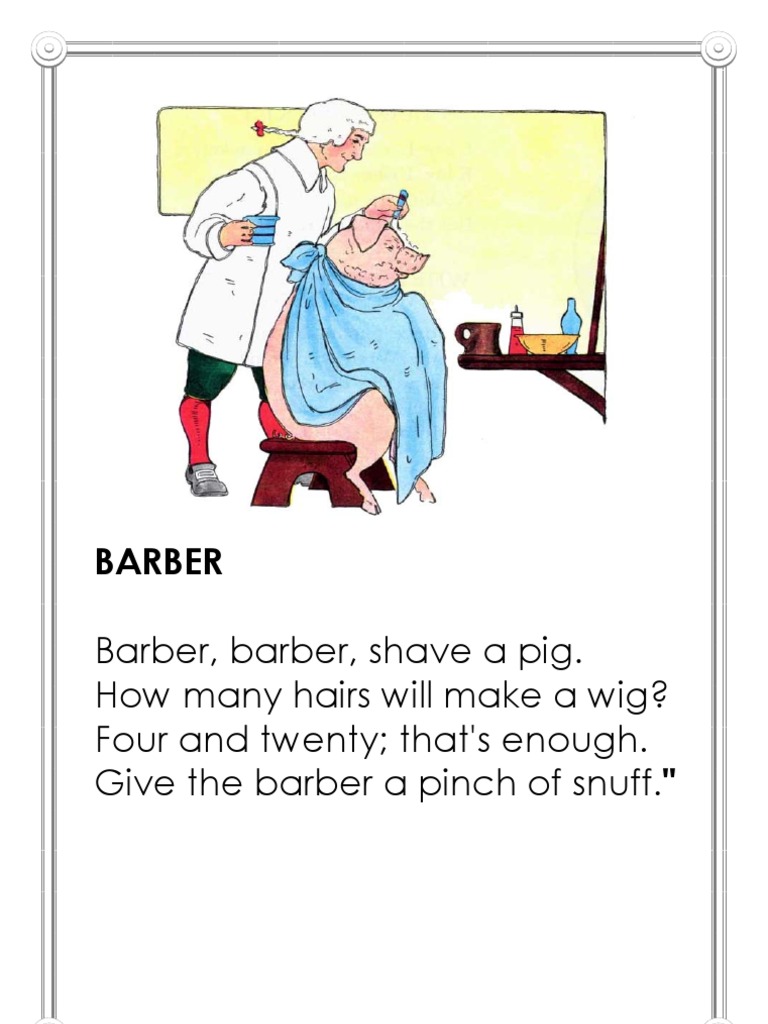 Barber Barber Nursery Rhyme Activity | PDF | Hairdressing | Beauty