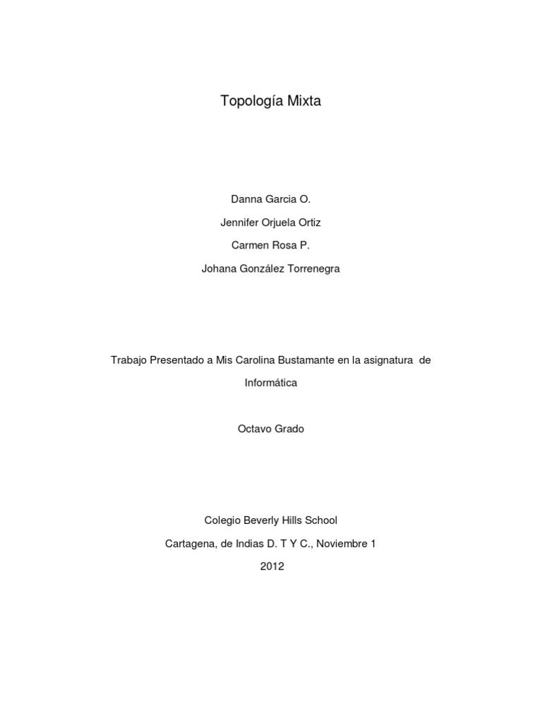 Topologia Mixta | PDF | Topología de la red | Red de computadoras