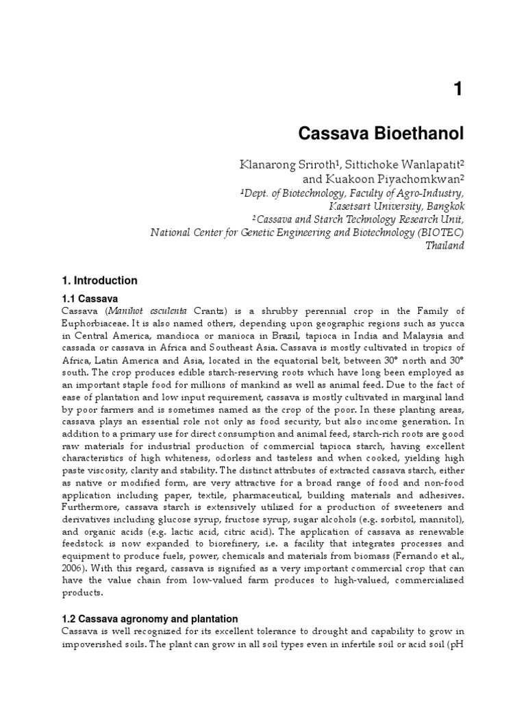 Cassava Bioethanol Production Insights | PDF | Starch | Biofuel