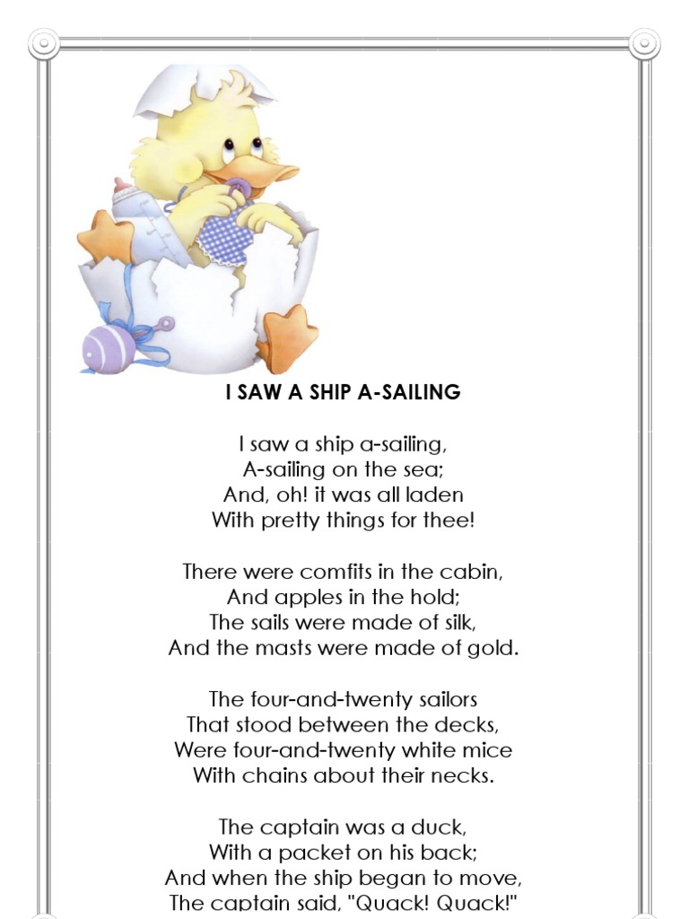 I Saw A Ship A Sailing | PDF | Shipping | Watercraft