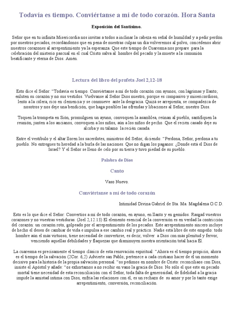 Hora Santa | PDF | orador del Señor | Oración