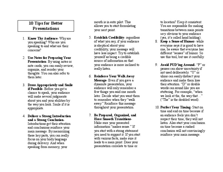 10 Tips For Better Presentations | PDF | Social Psychology | Science