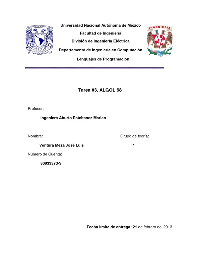 Historia y características de ALGOL 68 | PDF | Lenguaje de programación ...
