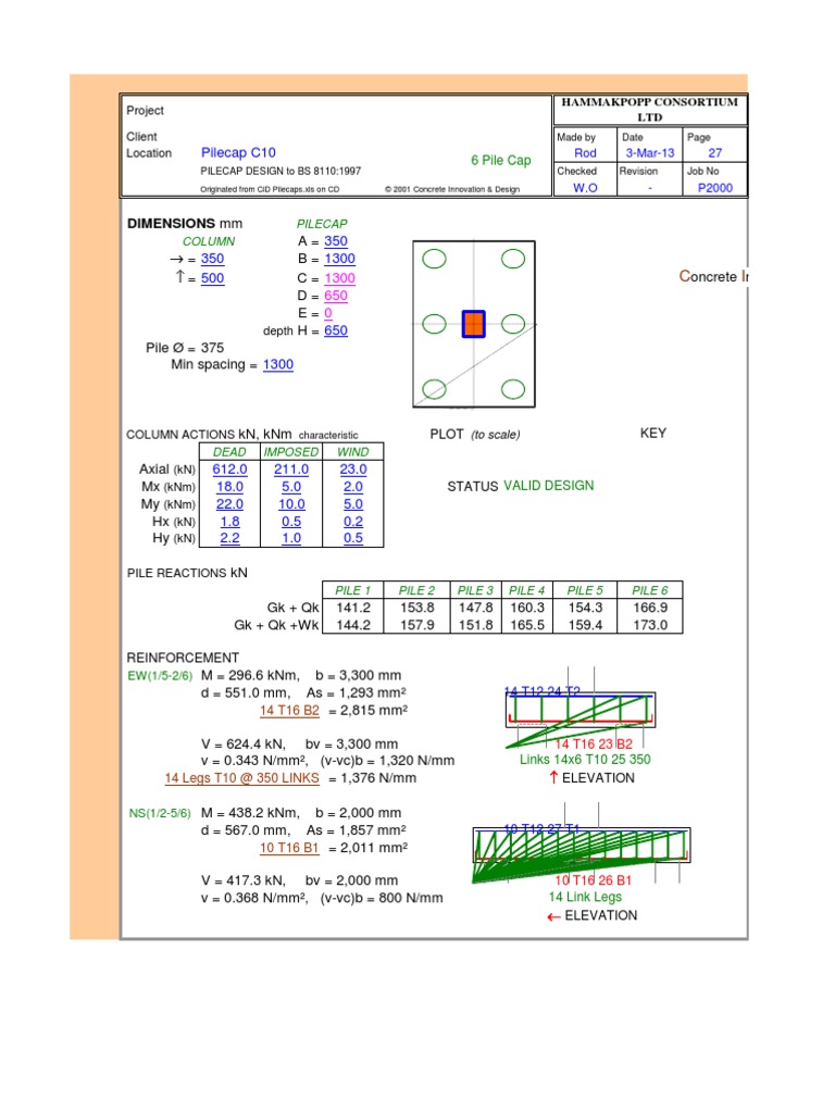 6pile Cap Design | PDF