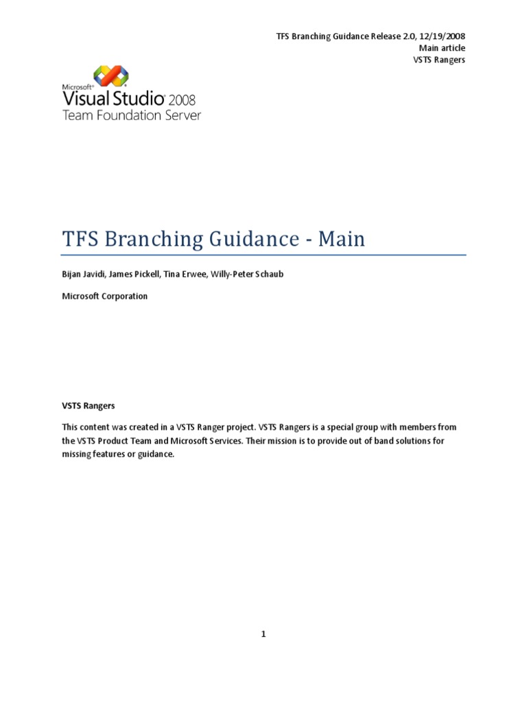 TFS Branching Guide - Main 2.0 | PDF | Software | Software Development