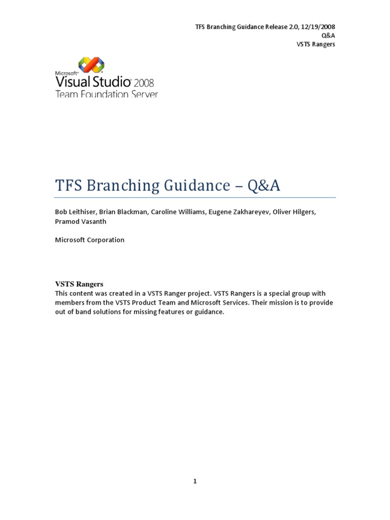 TFS Branching Guidance Q&A | PDF | Version Control | Software Bug