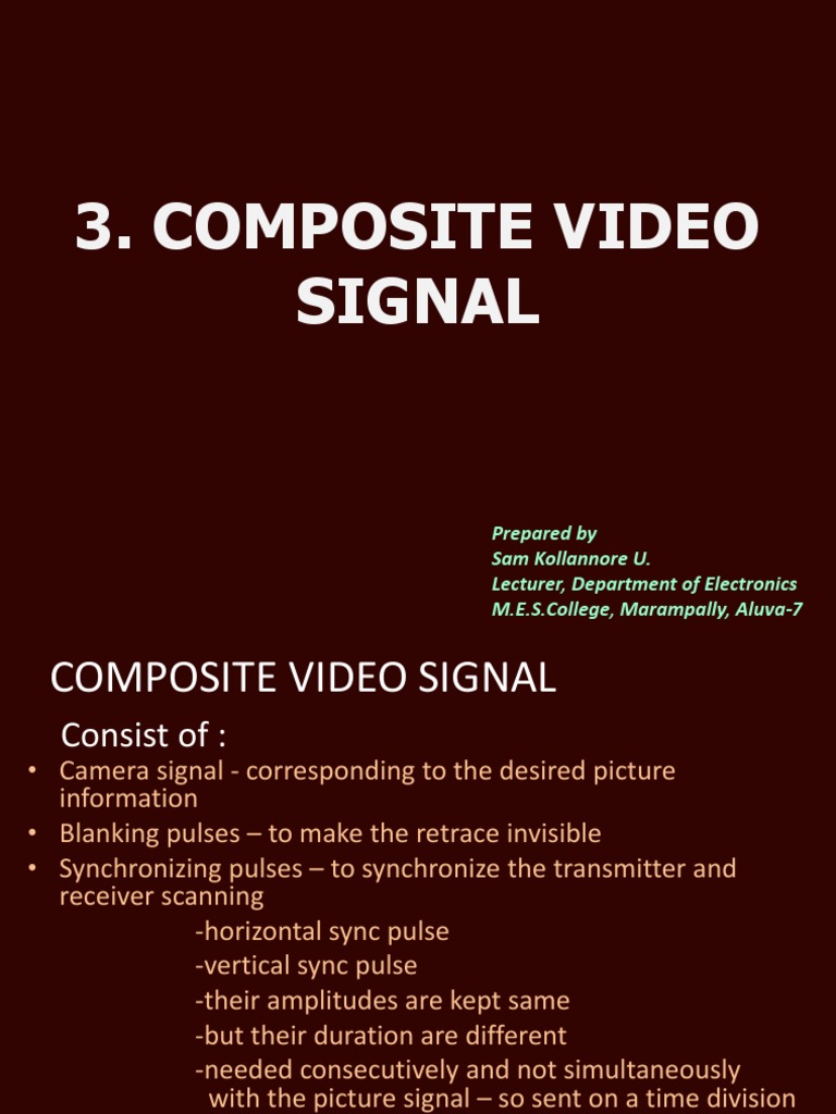 Composite Video Signal | PDF | Video | Display Technology