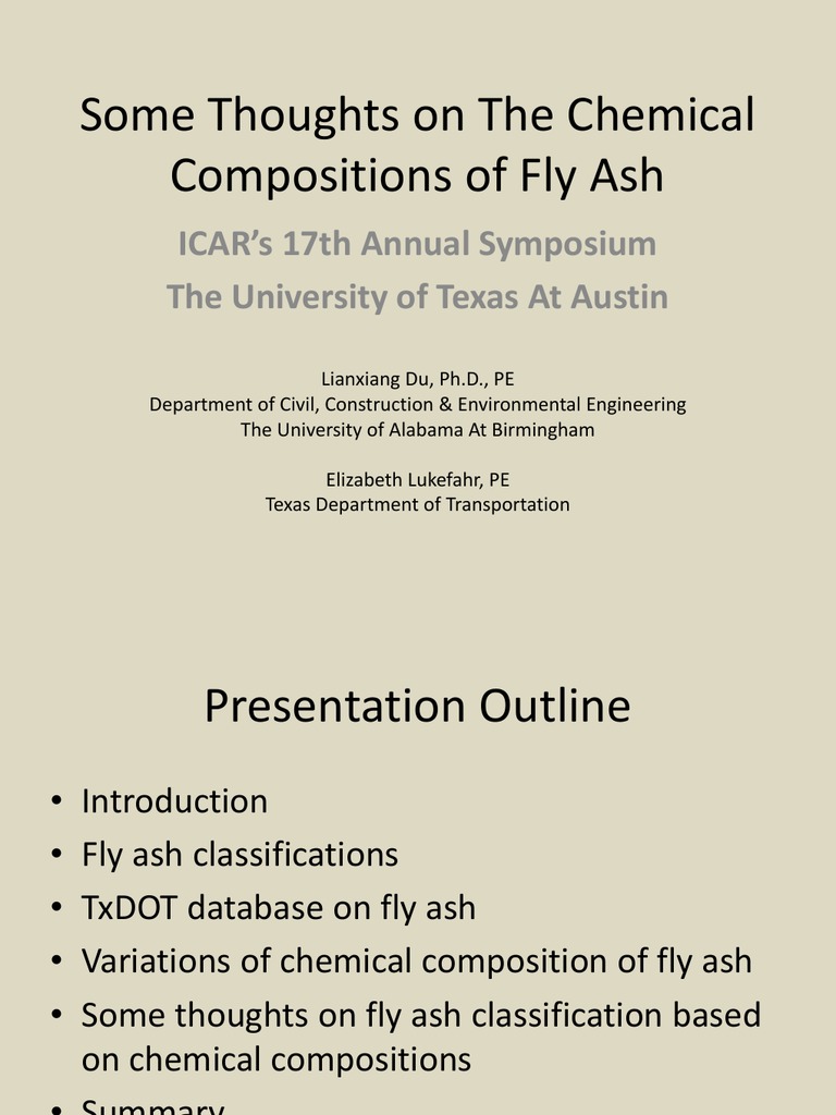 Chemical Composition of Fly Ash | PDF | Fly Ash | Minerals
