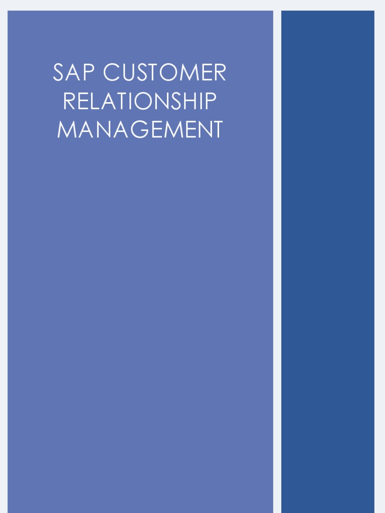 Sap Crm Training Pdf Customer Relationship Management Sap Se
