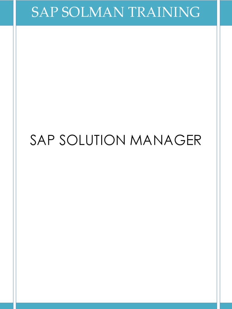 SAP Solution Manager Training Course | PDF | Sap Se | Business Process