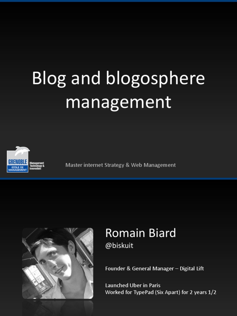 Blog & Blogosphere Management | PDF | Blog | Facebook