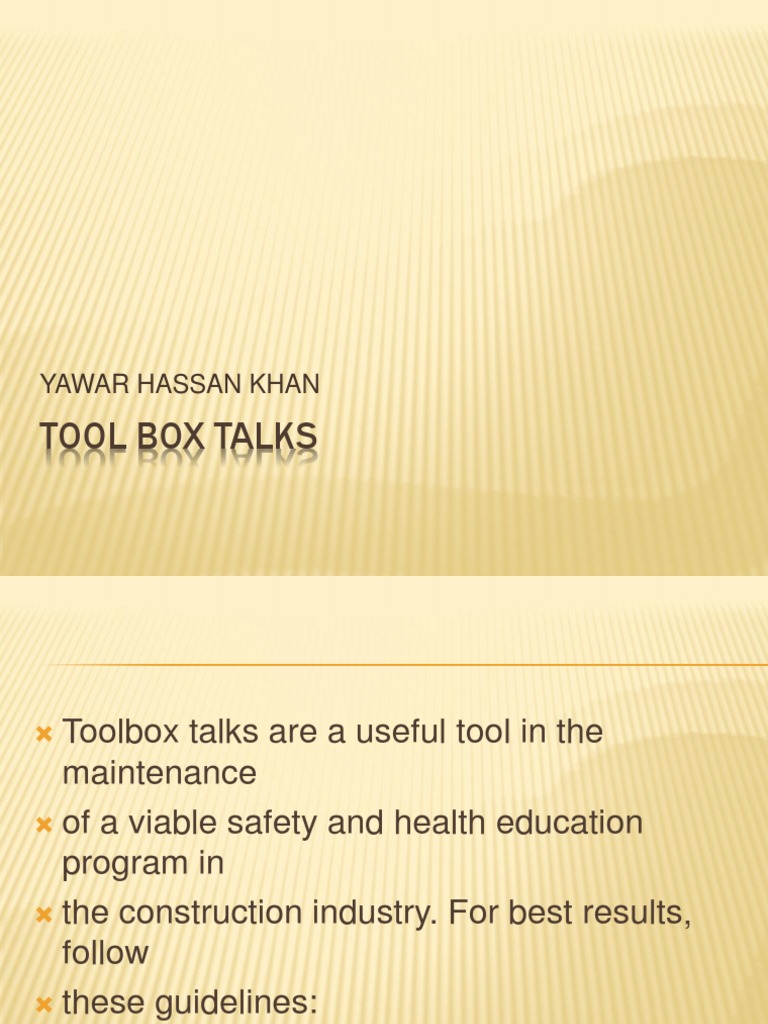 Tool Box Talks | PDF