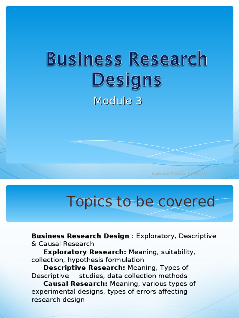 BRM Module 3 | PDF | Research Design | Survey Methodology