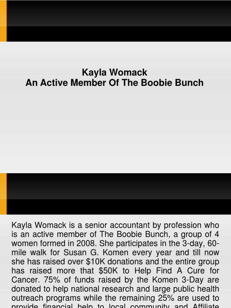 Kayla Womack - An Active Member of The Boobie Bunch | PDF | Social Science