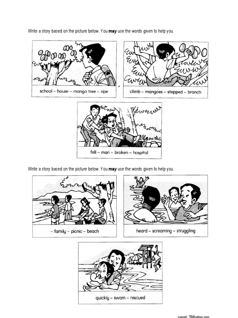 Write a story about a picnic from pictures | PDF