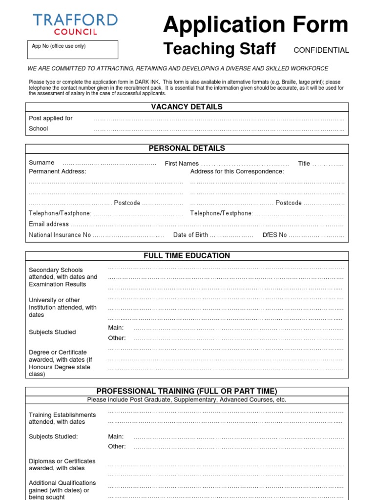 Application Form Teaching | PDF | Criminal Record | Government Information