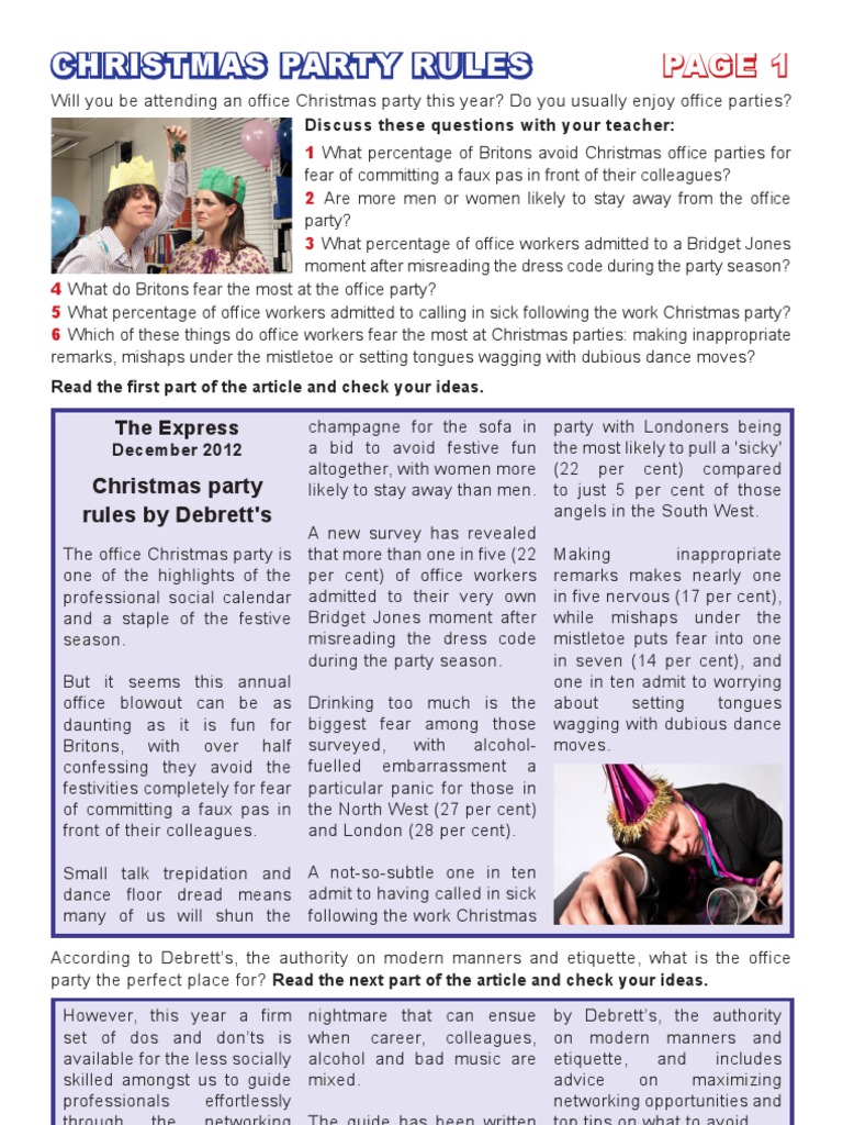 Office Christmas Party Etiquette Guide | PDF | Etiquette