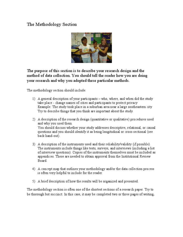 Example Of Methodology Paper