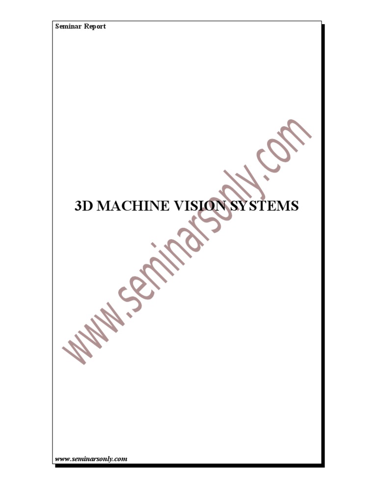 3D Machine Vision Systems Overview | PDF | Stereoscopy | Computer Vision