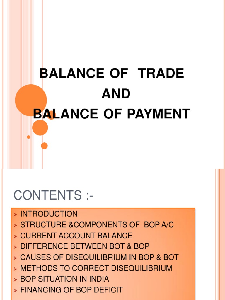 Balance of Trade and Balance of Payment | PDF | Current Account ...