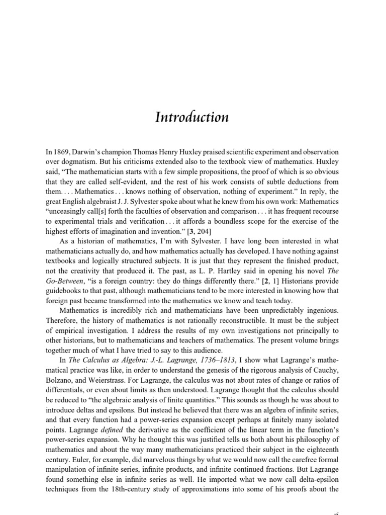 A Historian Looks Back - The Calculus As Algebra and Selected Writings ...