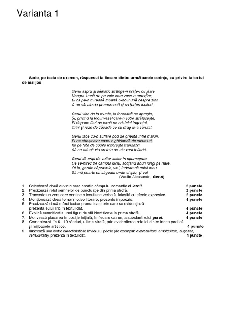 2009 Bac Romana Variante1-100 | PDF