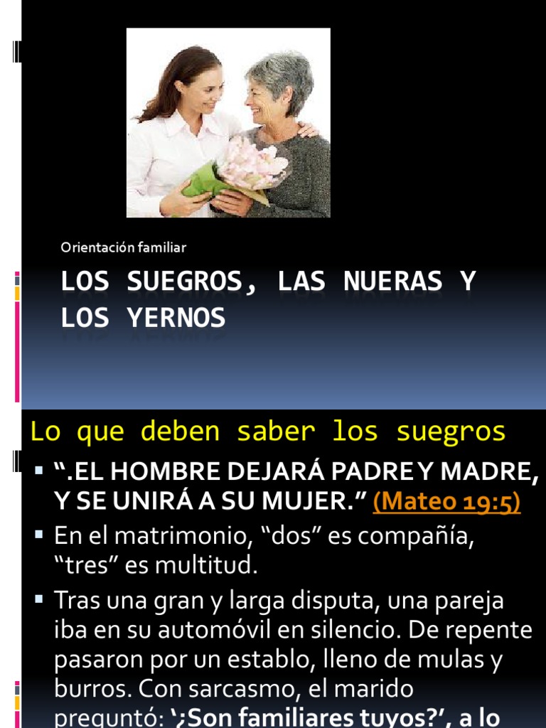 Guía para una relación saludable entre suegros, nueras y yernos | PDF ...