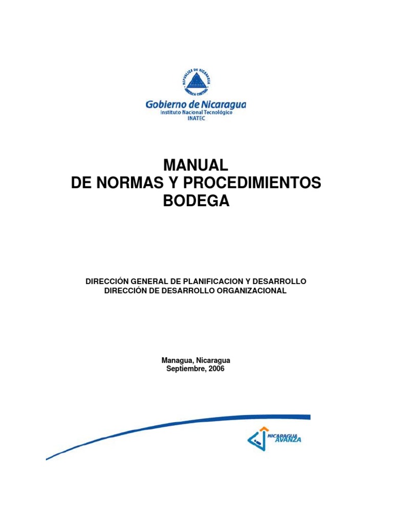 Manual Normas y Procedimientos Bodega | Descargar gratis PDF | Contabilidad | Inventario