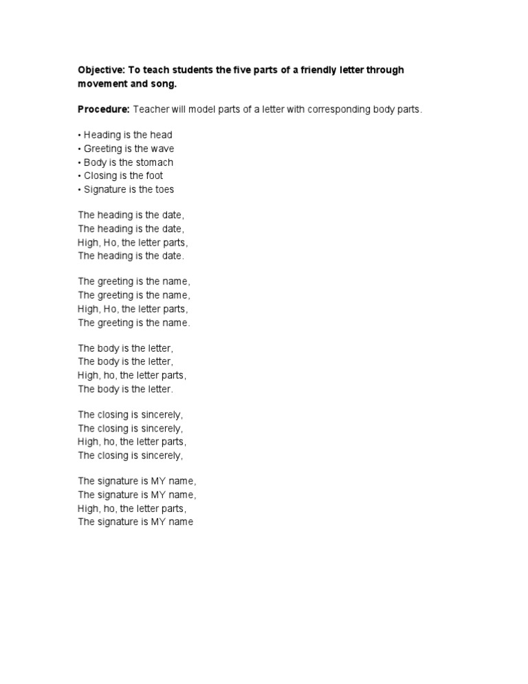 Teaching Letter Parts with Song | PDF