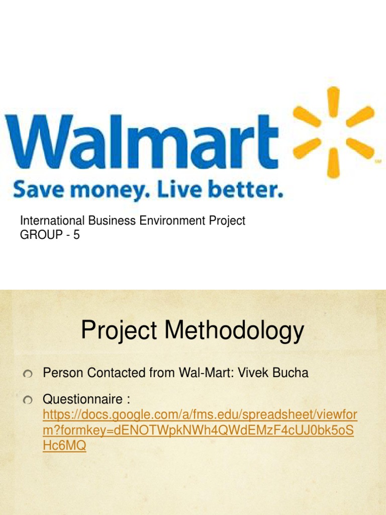 International Business Environment Project Group - 5 | PDF | Walmart ...
