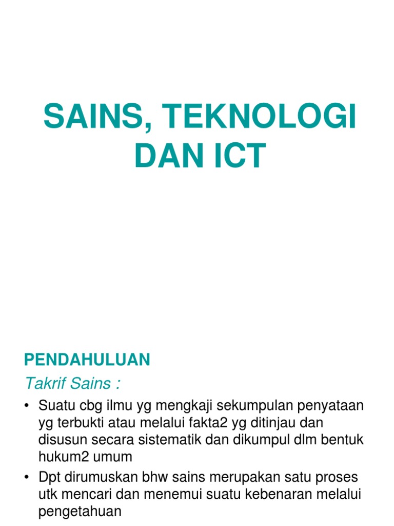 Bab 14 Pengajian Islam: Sains Teknologi Dan Ict | PDF